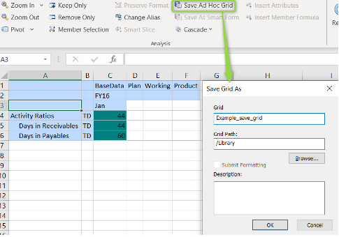 Improved Smart View ad hoc grids in Oracle EPM Cloud
